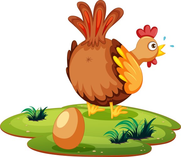 Chicken hen waving hand Royalty Free Vector Image