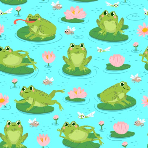 Frog seamless background Royalty Free Vector Image