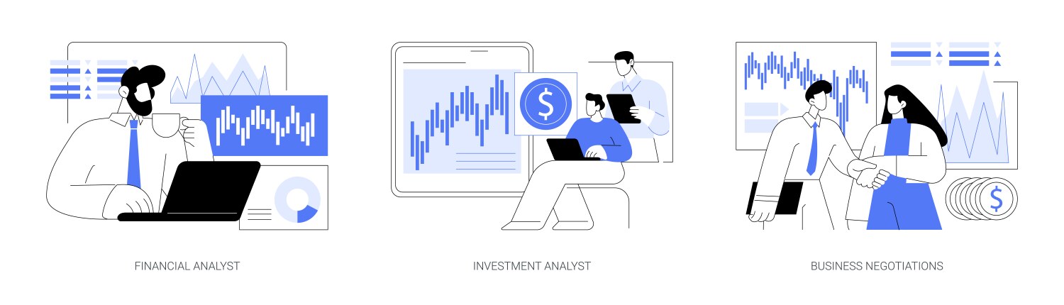 Investment analyst isolated cartoon Royalty Free Vector