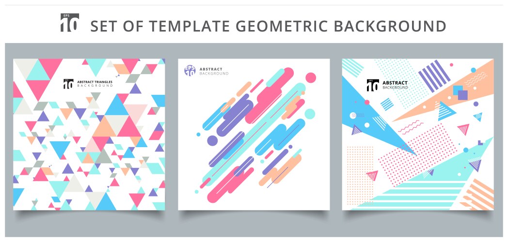 Set of banner web template geometric horizontal Vector Image