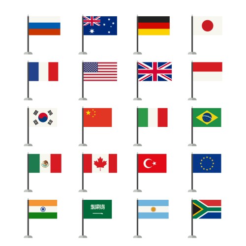 Multinational flags Royalty Free Vector Image - VectorStock