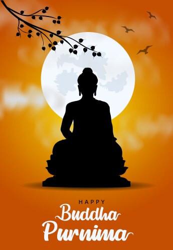 Happy vesak day buddha purnima wishes greetings Vector Image