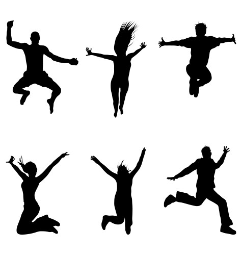 Jumping and flying Royalty Free Vector Image - VectorStock