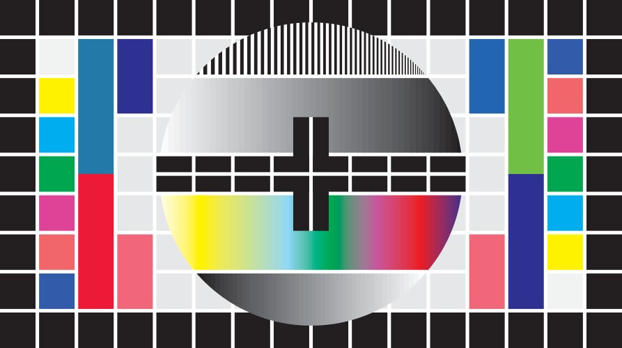 No signal tv test pattern television Royalty Free Vector