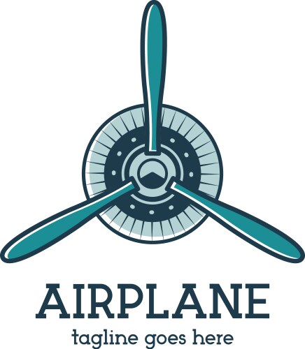 Airplane propeller with bird wings design element Vector Image