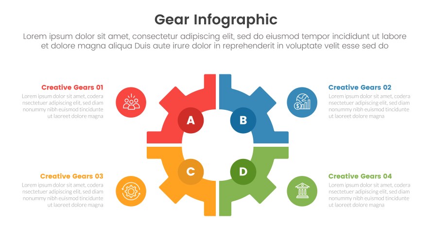 Gear cogwheel infographic template banner Vector Image
