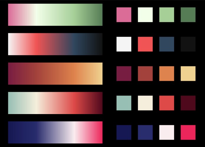 Trend color palette guide template fit Royalty Free Vector
