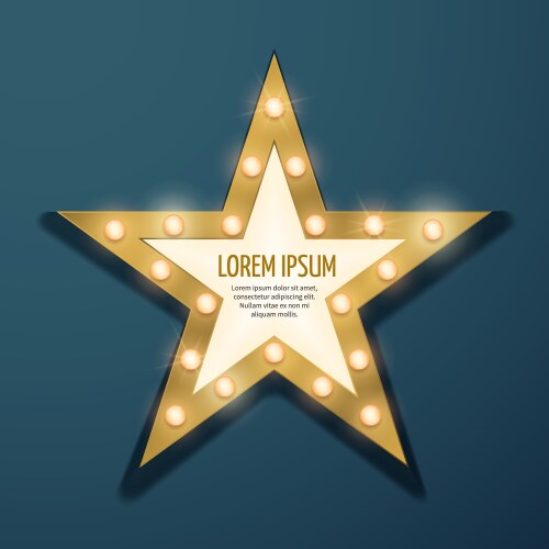 Gold celebration star and banner Royalty Free Vector Image