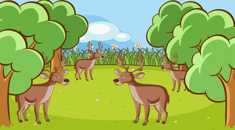 Cartoon forest landscape 5 Royalty Free Vector Image