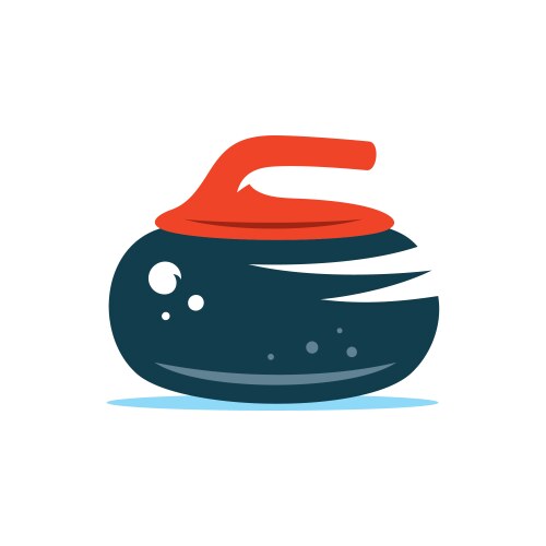 Curling player athlete icon cartoon Royalty Free Vector