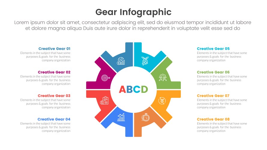 Gear cogwheel infographic template banner Vector Image