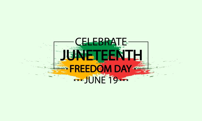 Honoring juneteenth beautiful text design for Vector Image