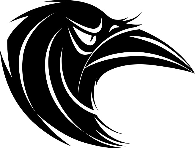 Black and white dragon head Royalty Free Vector Image