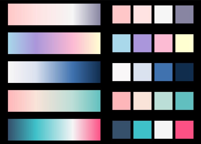 Gradient palette blue green cool spectrum Vector Image