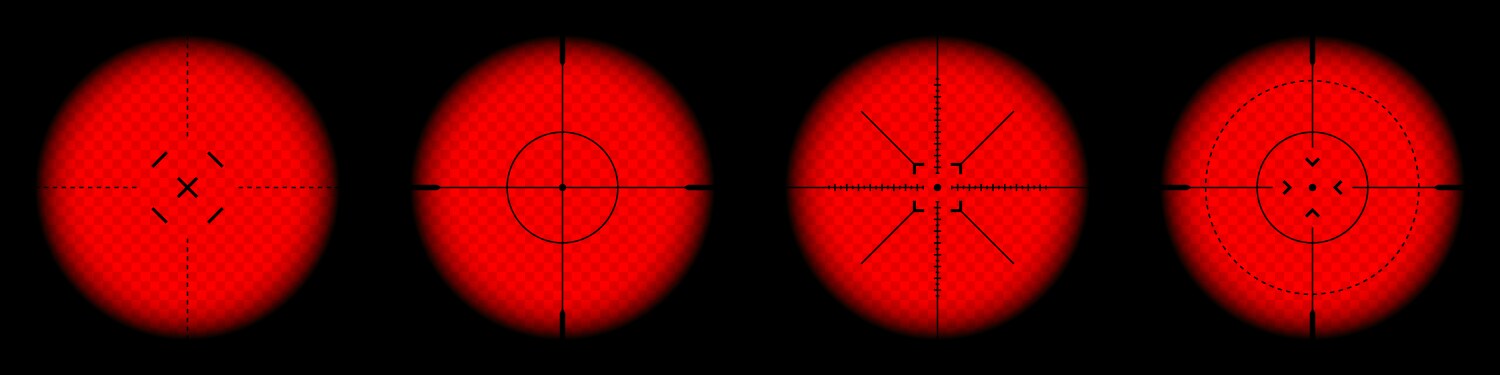 Various weapon thermal infrared sights sniper Vector Image