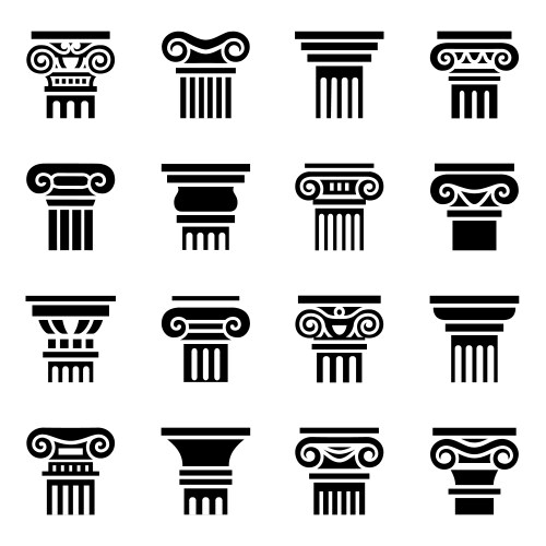Column icon set Royalty Free Vector Image - VectorStock