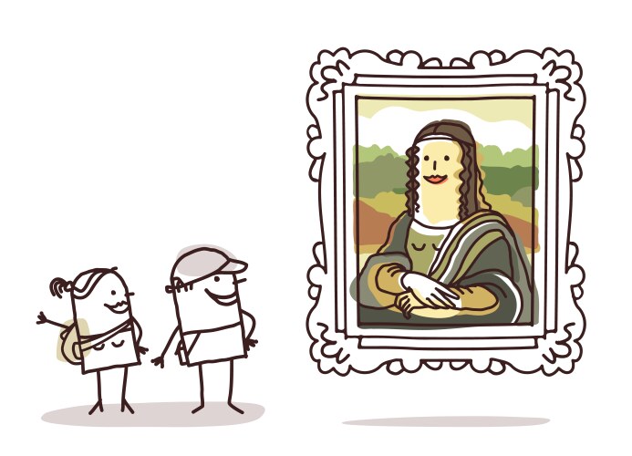 Mona Lisa Cartoon Vector Images (64)