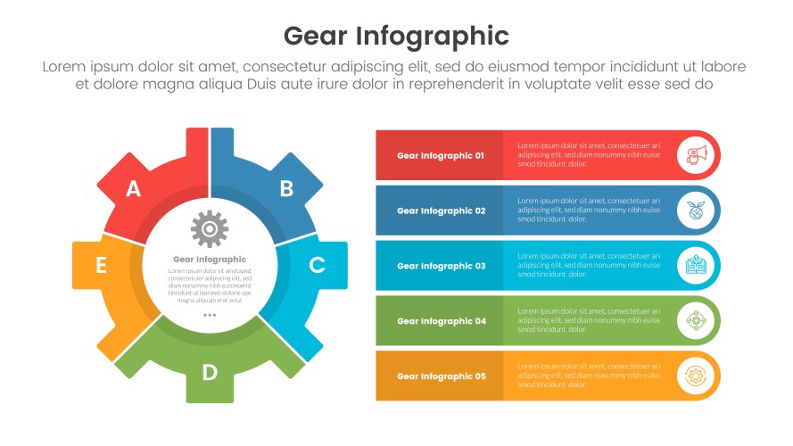 Gear cogwheel infographic template banner Vector Image