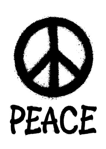 Graffiti peace symbol sprayed isolated on white Vector Image