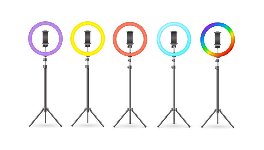 Realistic detailed 3d led ring lamp Royalty Free Vector