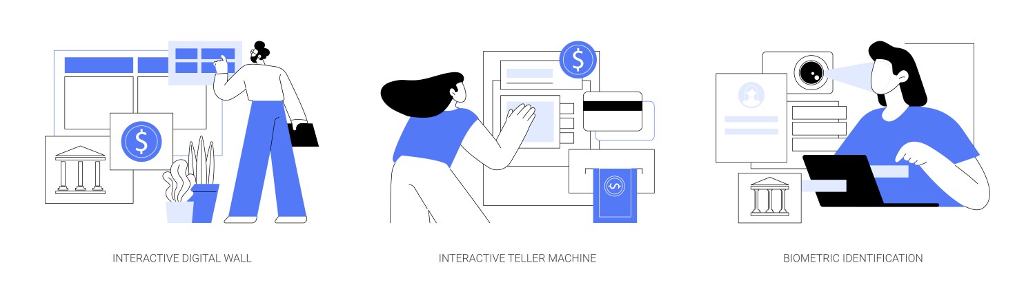 Smart banking isolated cartoon Royalty Free Vector Image