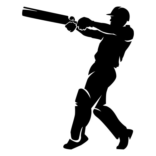 Cricket bat player cut out high quality Royalty Free Vector