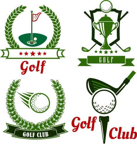 Set of golf club labels and emblems Royalty Free Vector