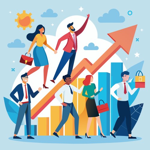 Team success and improvement sharing same Vector Image