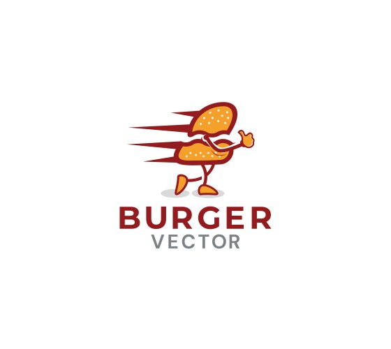 Burger shop logo design Royalty Free Vector Image