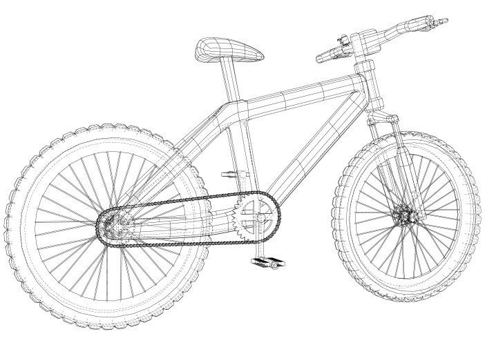 Bike blueprint bicycle Vector Images & Graphics for Commercial Use ...