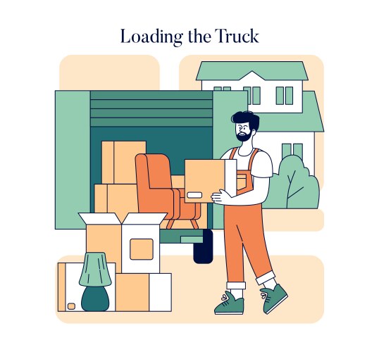 Moving out flat Royalty Free Vector Image - VectorStock