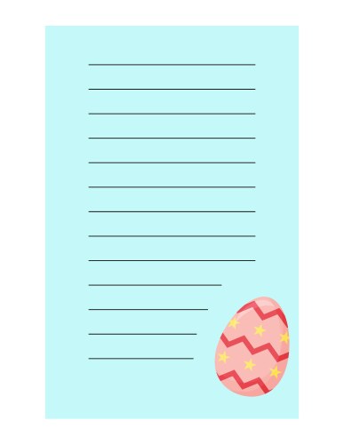 Note of cute easter egg label memo paper drawing Vector Image
