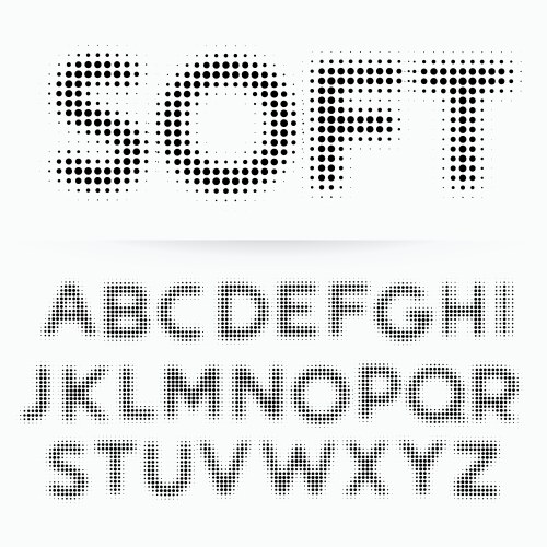Halftone font Royalty Free Vector Image - VectorStock