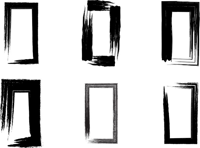 Horizontal rectangle shape bold brush stroke Vector Image