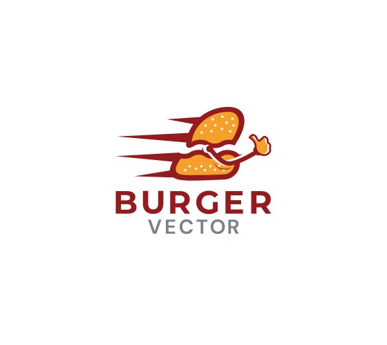 Burger shop logo design Royalty Free Vector Image