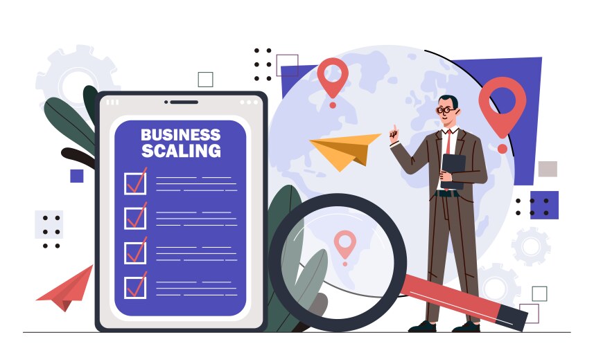 Success in business concept with large handshake Vector Image