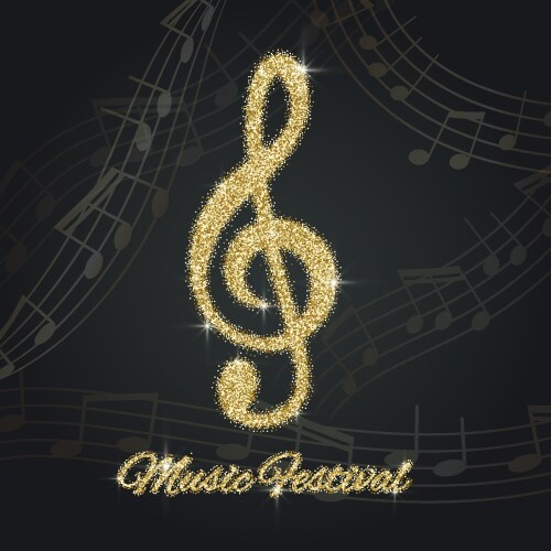 Gold Music Notes Vector Images (over 2,500)