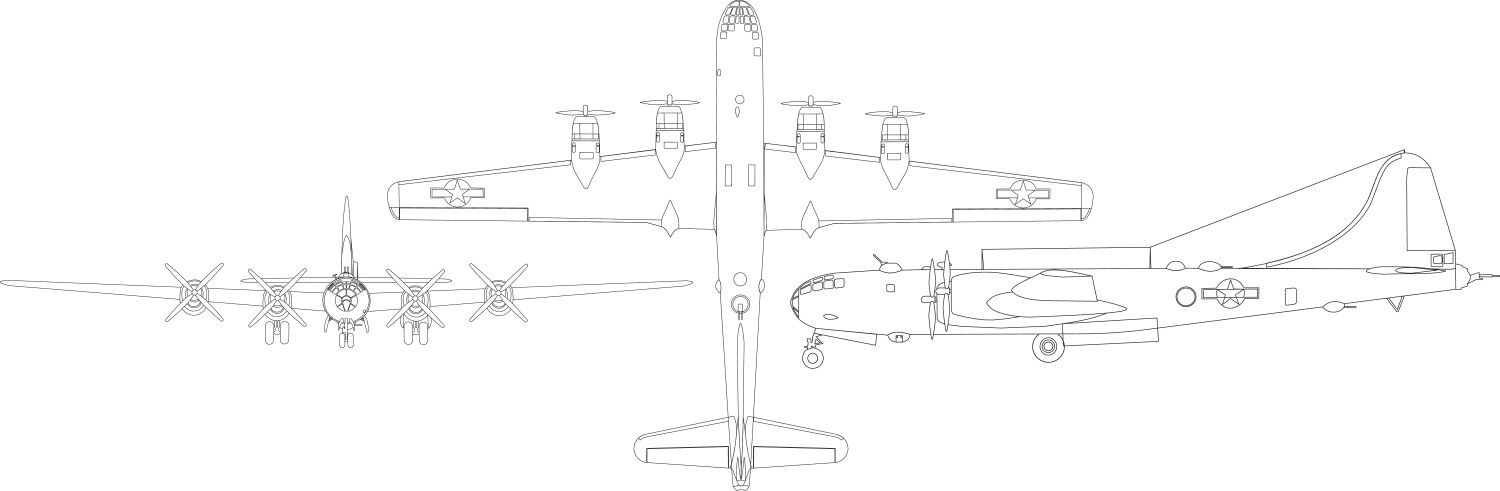 Boeing b-29 superfortress Royalty Free Vector Image