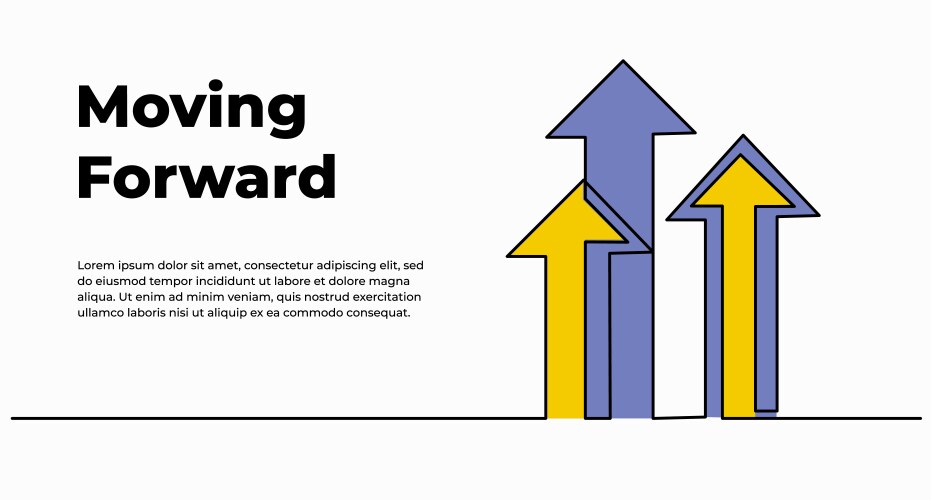 Continuous line design of arrow one Royalty Free Vector