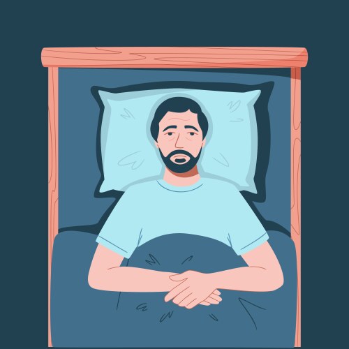 Sleep disorder insomnia sleeplessness young tired Vector Image