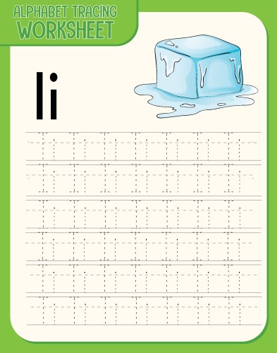 Letter a uppercase tracing practice worksheet Vector Image