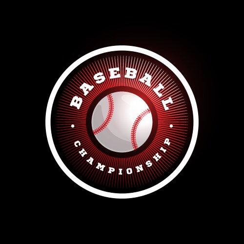 Baseball circular logo with bat modern Royalty Free Vector