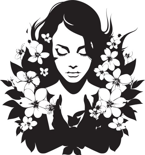 Enchanted ivy beautiful witch logo witchy Vector Image