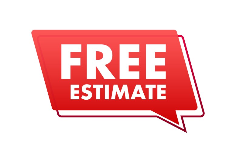 Free estimate label approximate calculation Vector Image