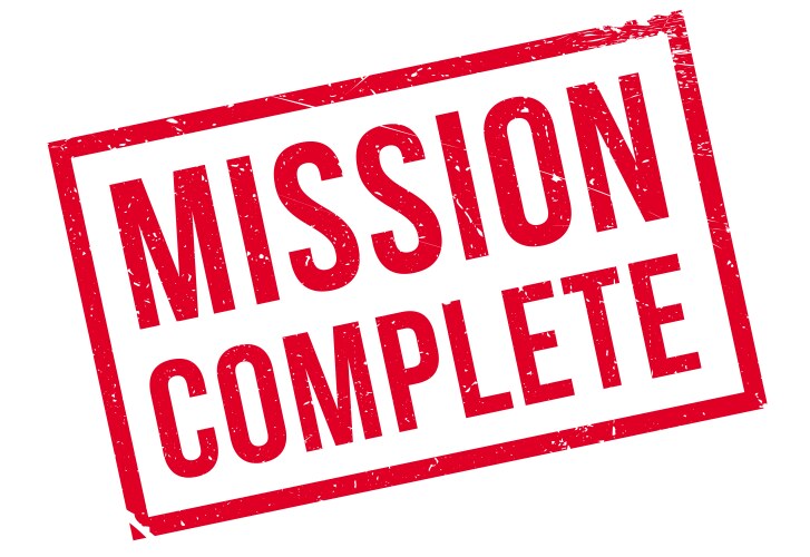 Mission accomplished rubber stamp Royalty Free Vector Image