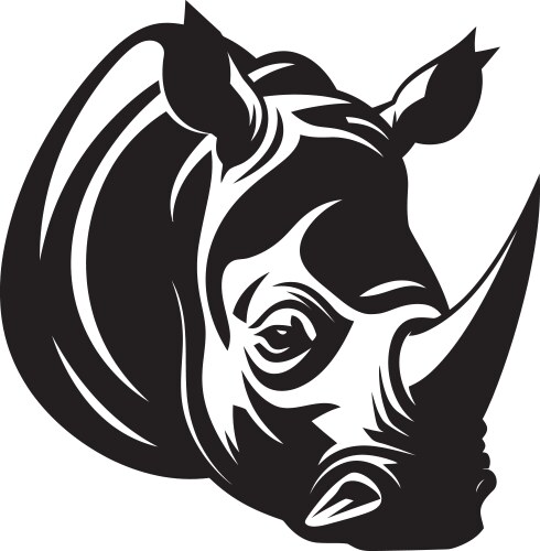 Black rhino design Royalty Free Vector Image - VectorStock