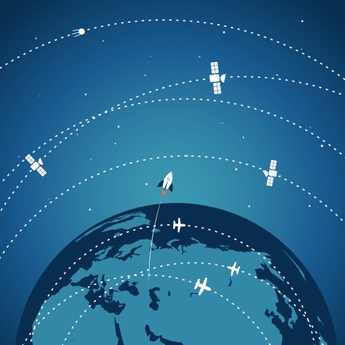 Global satellite Royalty Free Vector Image - VectorStock