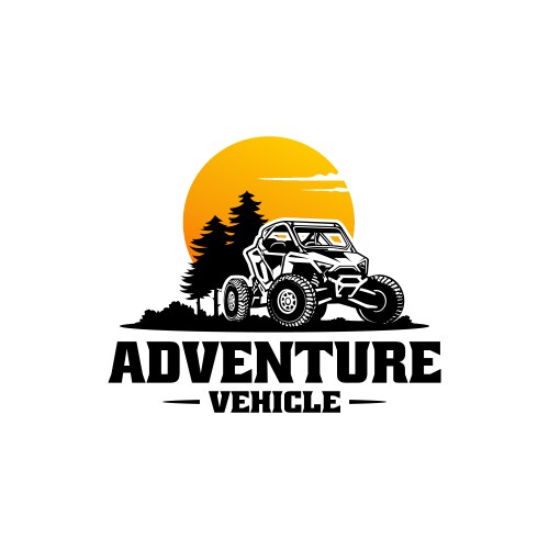 Quad bike off-road atv logo dust and dirt Vector Image
