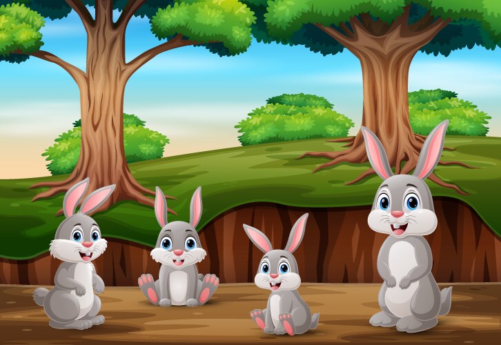 Cartoon of the forest scene with many trees Vector Image