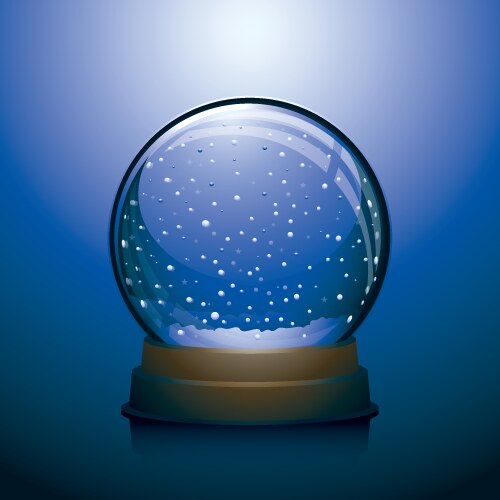 Snow glass globe blue sphere with white Royalty Free Vector